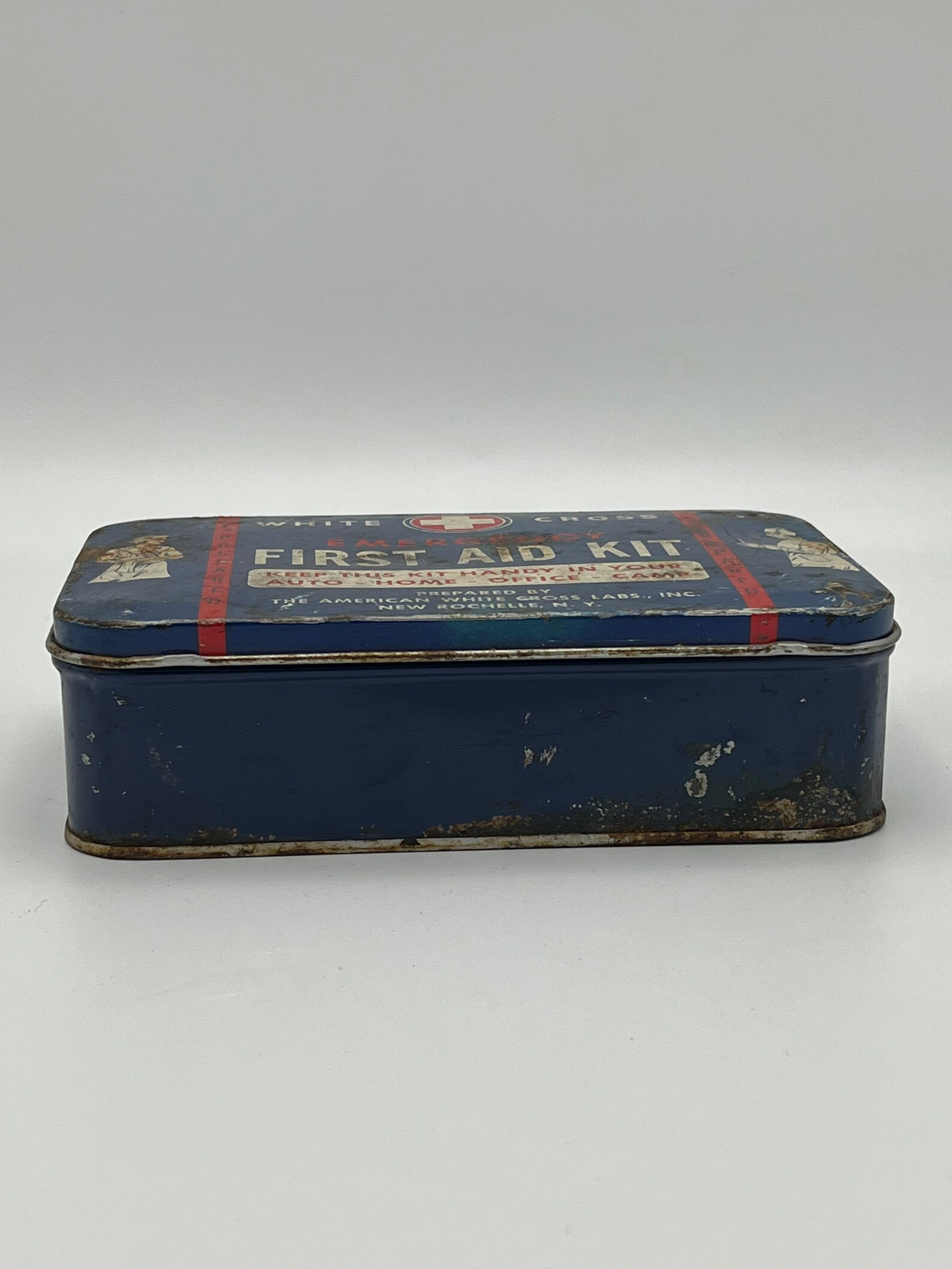 Vtg American White Cross First Aid Kit Tin, W/ Bottle of Mercurochrome ...