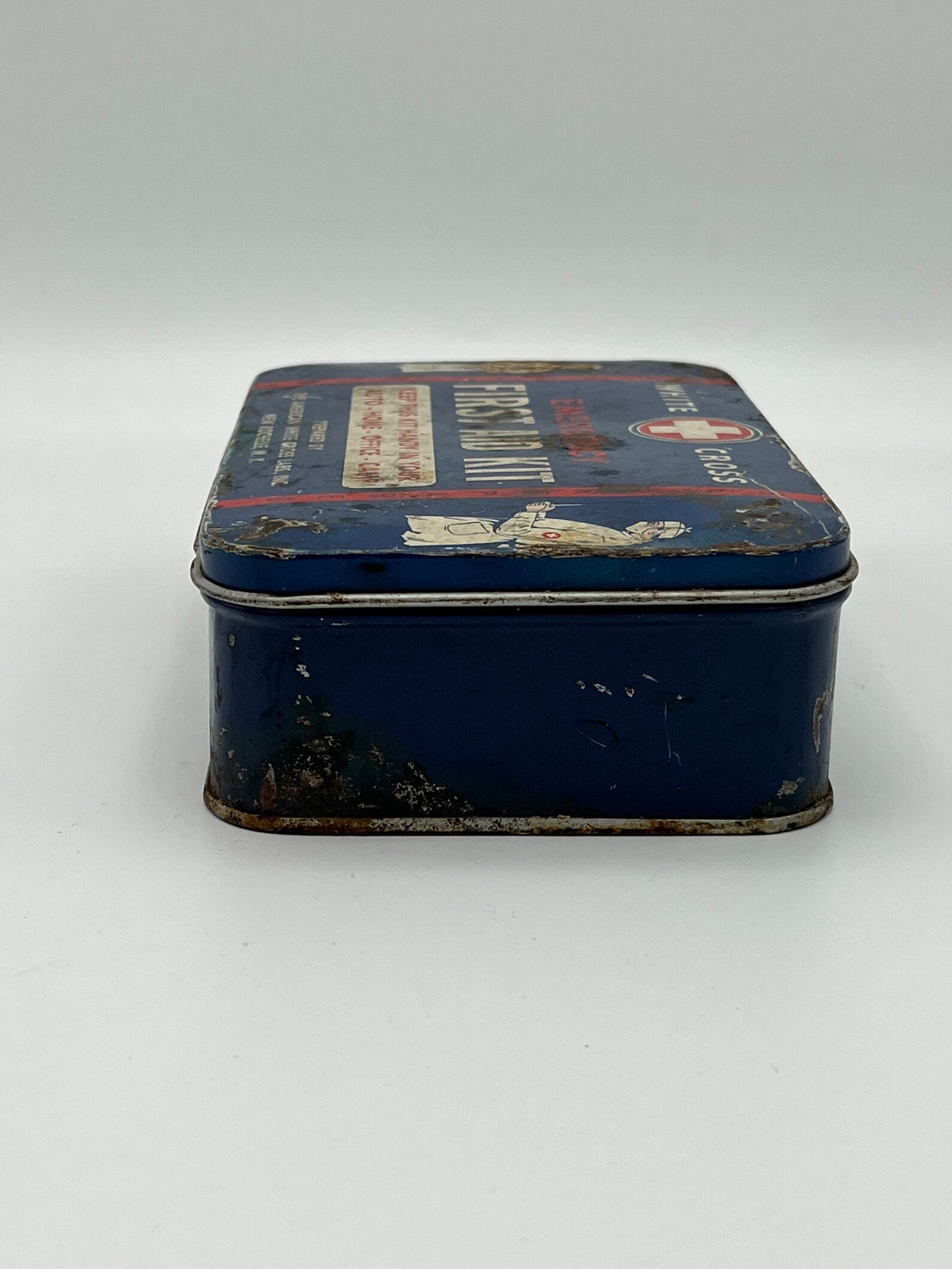 Vtg American White Cross First Aid Kit Tin, W/ Bottle of Mercurochrome ...
