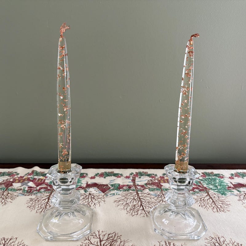 Lucite Taper Candles - Etsy
