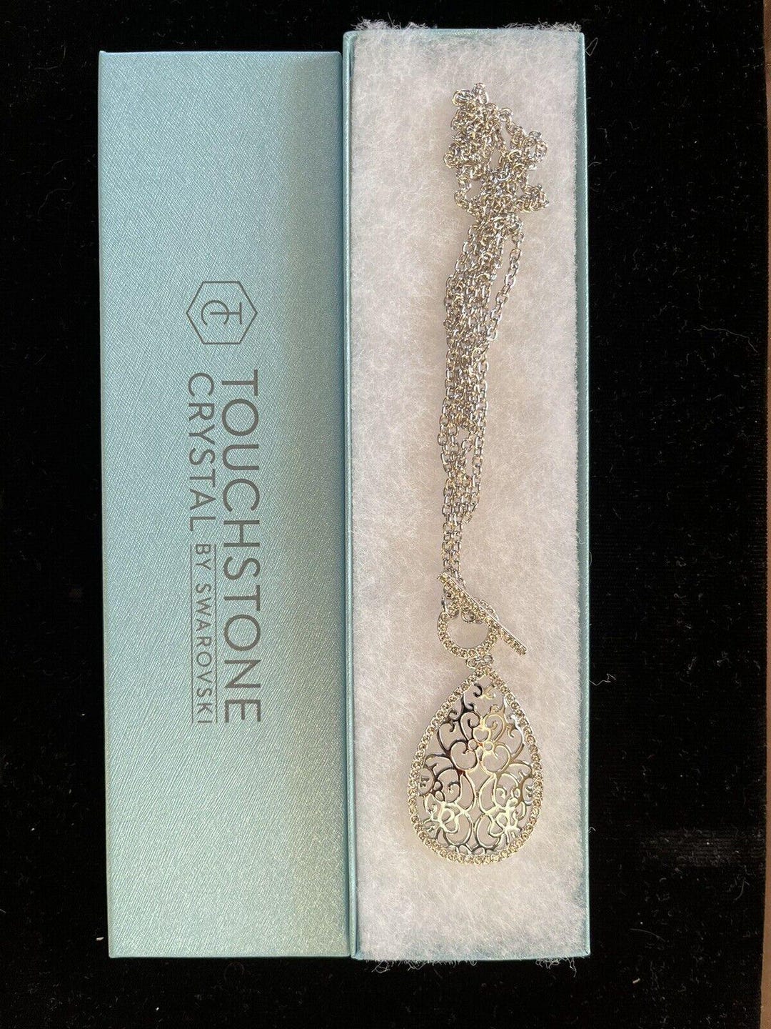 Touchstone Crystal by Swarovski Lacework Pendant Necklace Silver ...