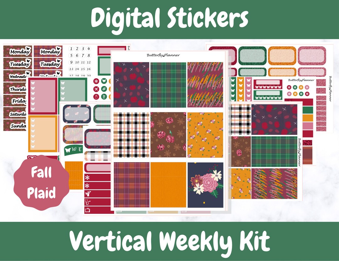 Printable Weekly Planner Stickers, Vertical Weekly Kit, 7x9 Planner ...