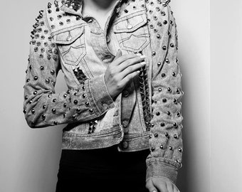 Studded Levi's Denim Jacket Oversize Boyfriend Fit Women / Men ...