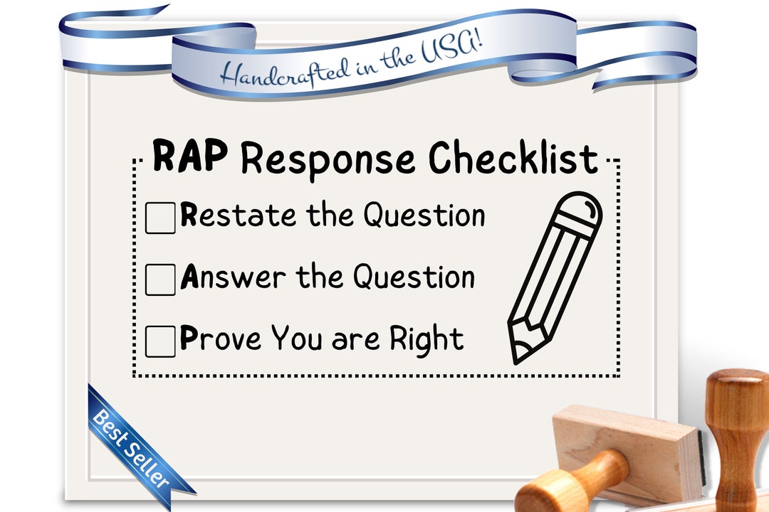 RAP Response Checklist Teacher Stamp: Self-inking or Wood Handle, Large ...