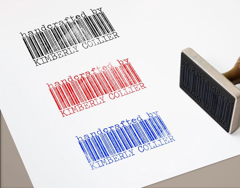 Custom Barcode Rubber Stamp: Personalized Return Address Stamp - Etsy