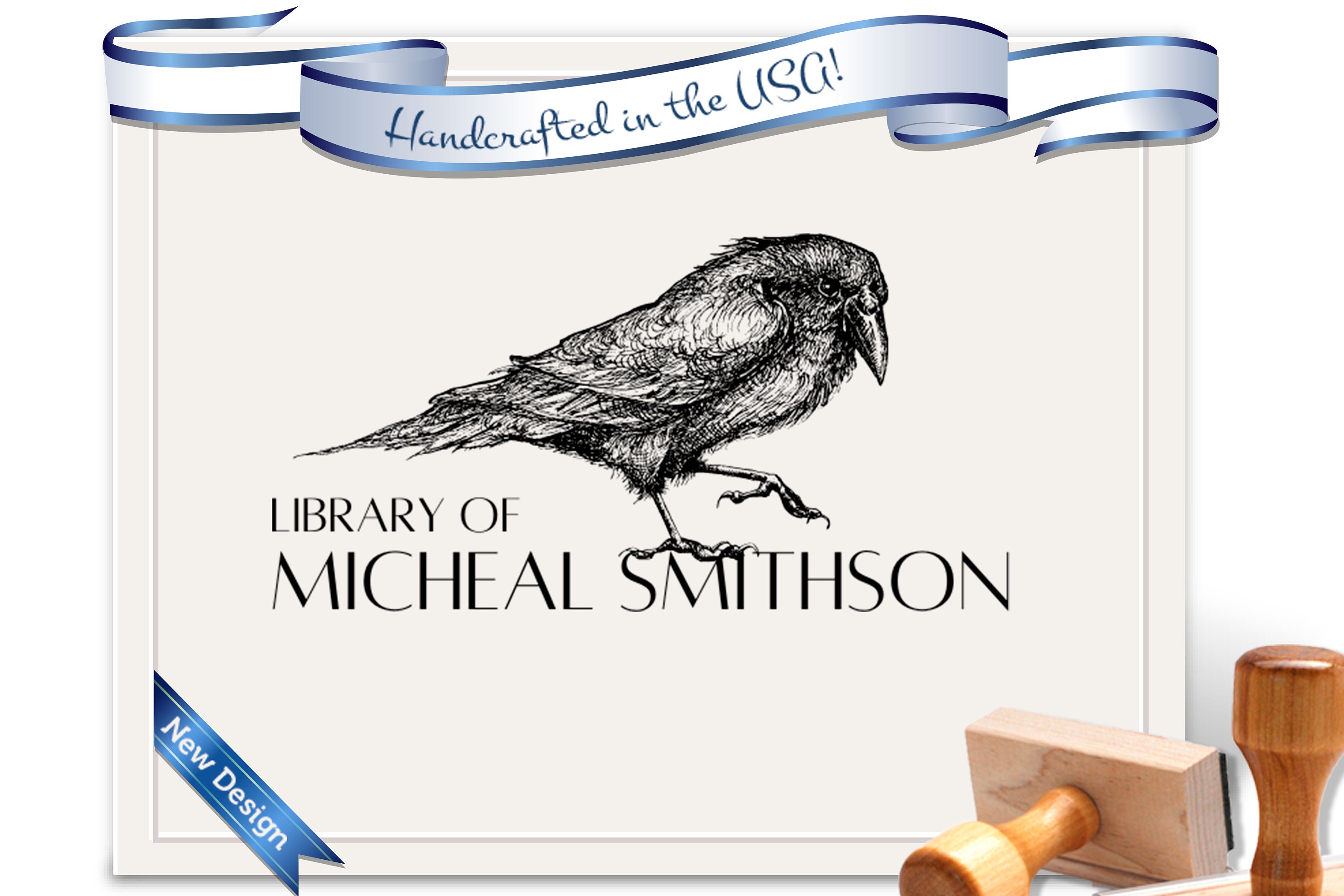 Bird Raven Personalized Book Lover Gift Embosser Custom - Etsy