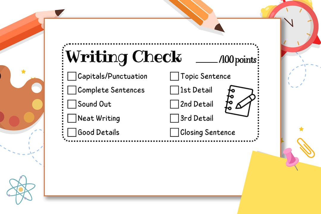 Writing Check Checklist Self-inking, Wood Handle or Art Block Teacher ...