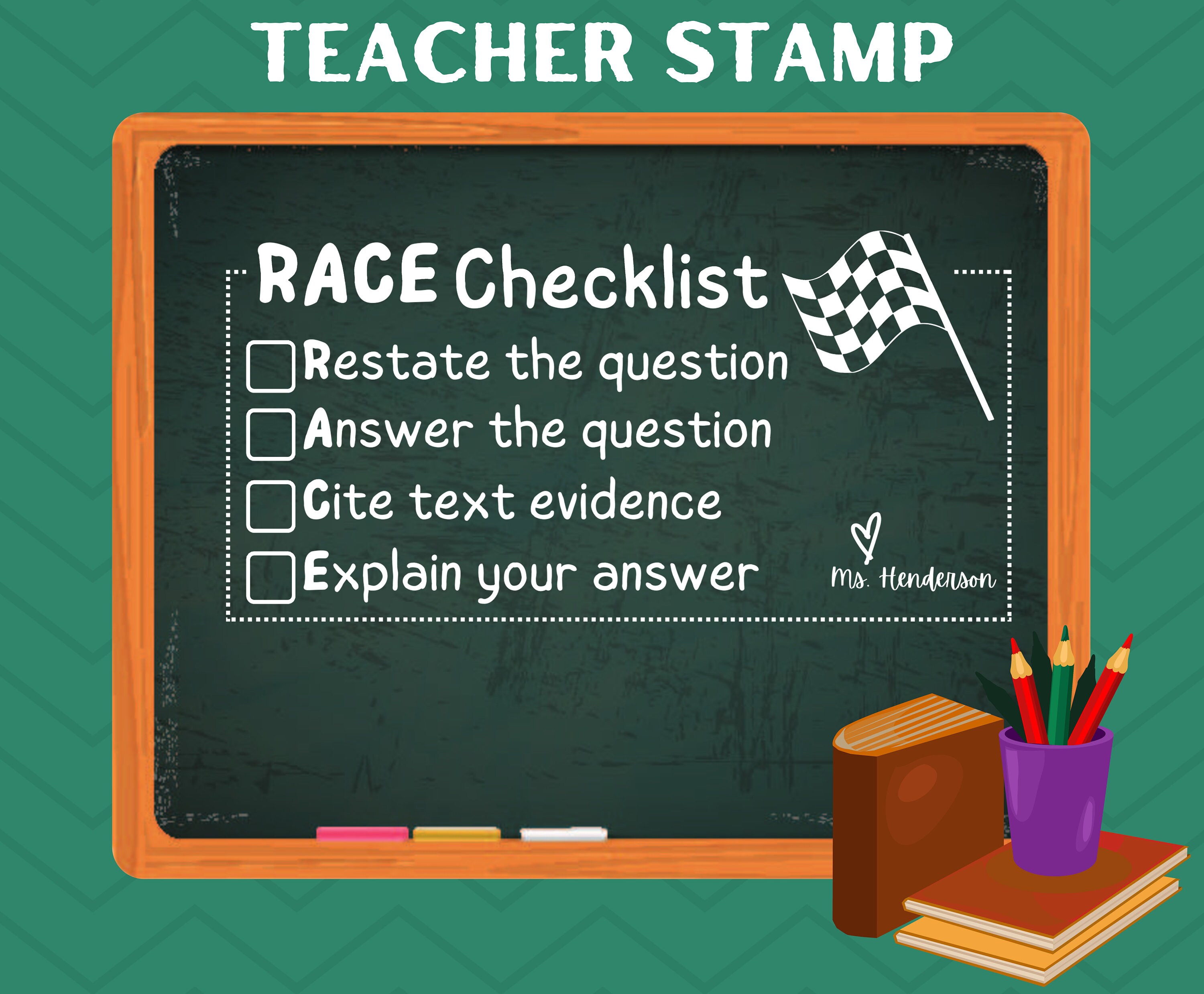 RACE Checklist Self-inking Wood Handle or Art Block Teacher - Etsy