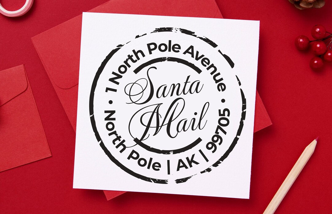 CHRISTMAS: Santa Mail Stamp, Personalized Address Stamp, Return Address ...
