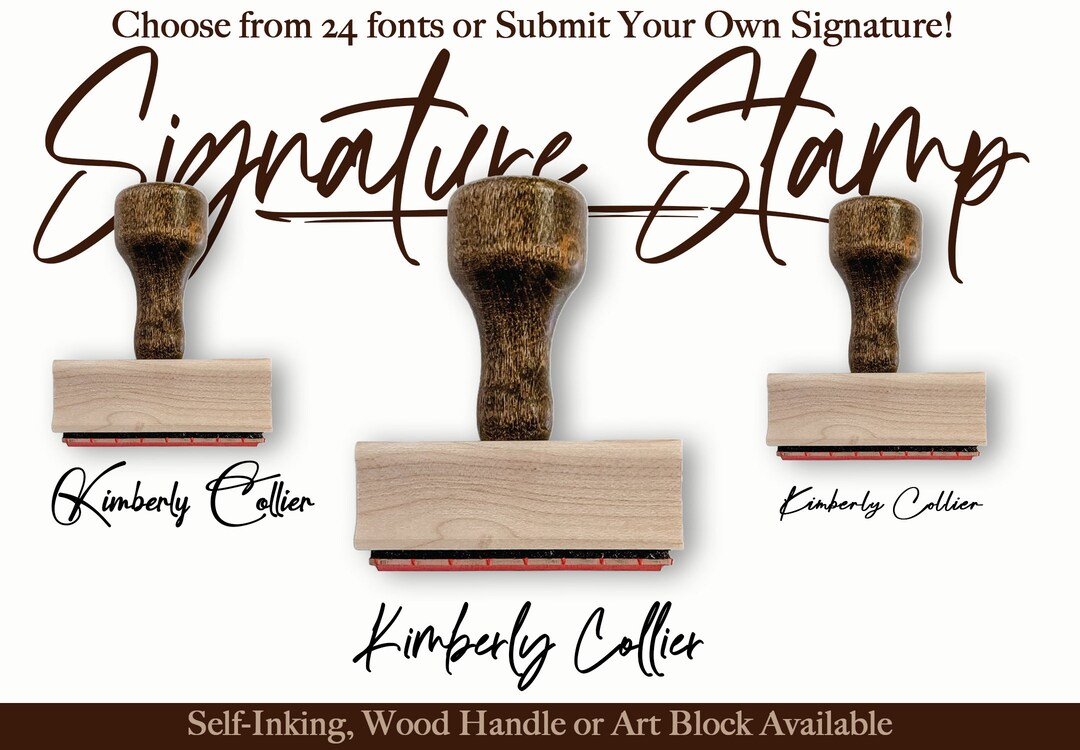 Personalized Name Stamp: Signature Bookplate Stamp, 24 Fonts (2081) - Etsy
