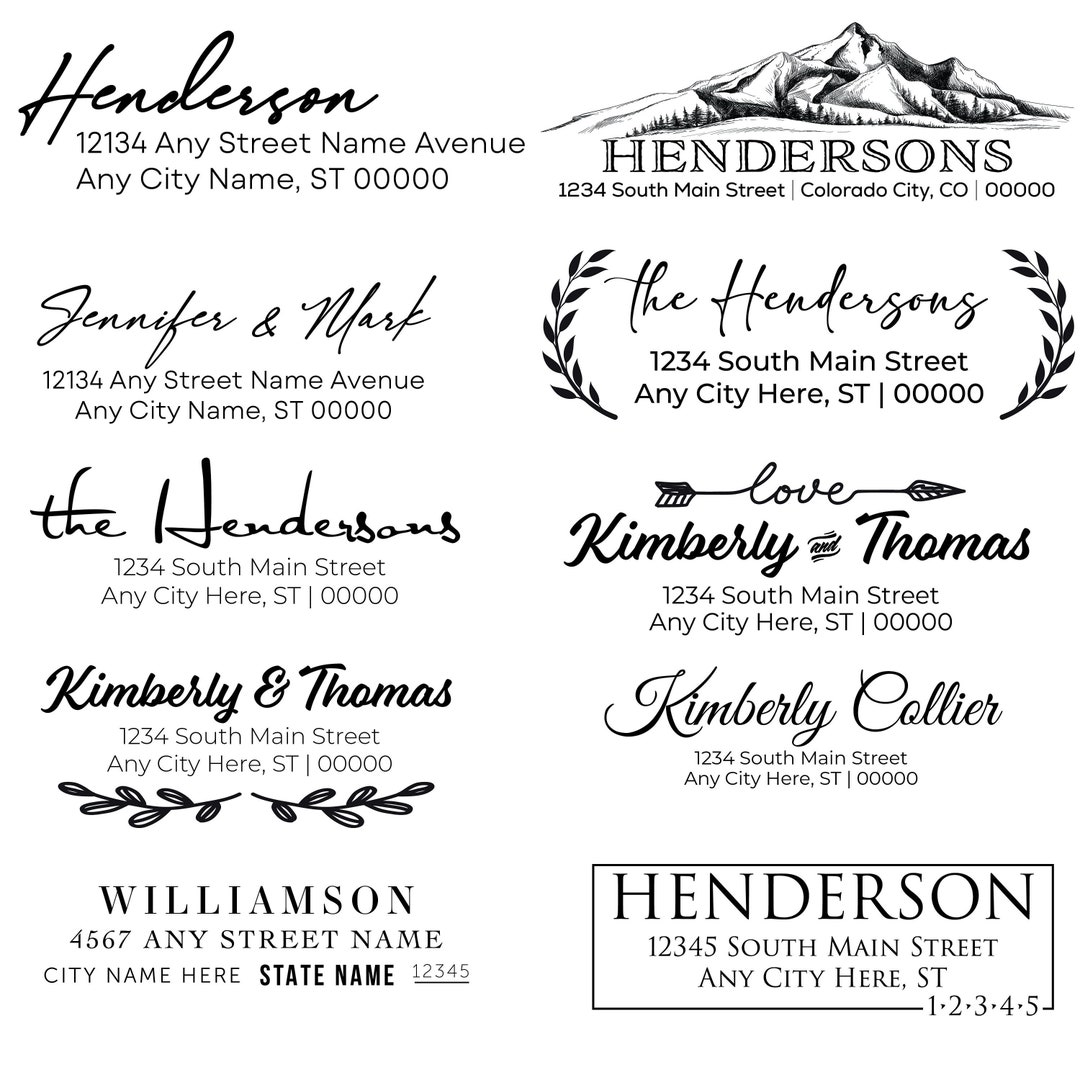 Personalized Return Address Stamp: Wood Handle or Self-inking Stamp ...