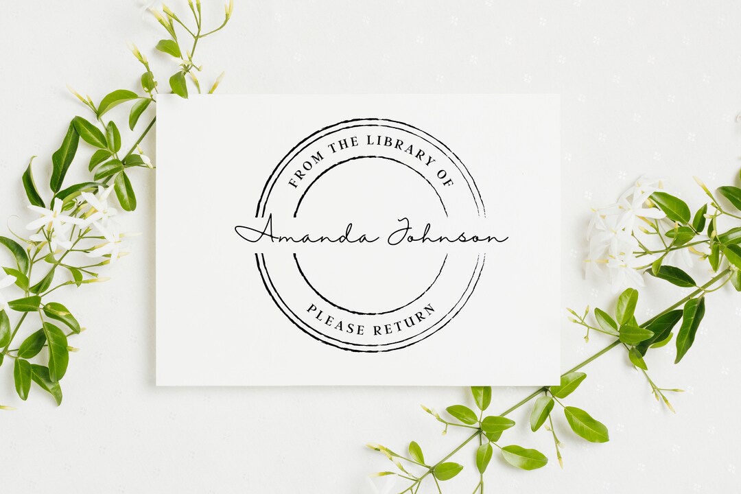Personalized Library Stamp: Modern Bookplate, Ex Libris - Etsy