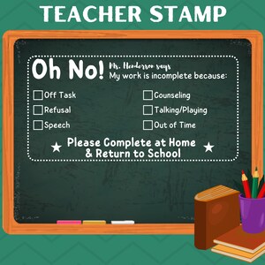 Oh No Incomplete Work Checklist Self-inking, Wood Handle or Art Block ...