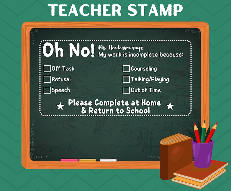 Oh No Incomplete Work Checklist Self-inking Wood Handle or - Etsy