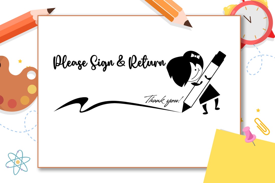 Custom Teacher Stamp: Please Sign & Return, Self-inking or Wood Handle ...