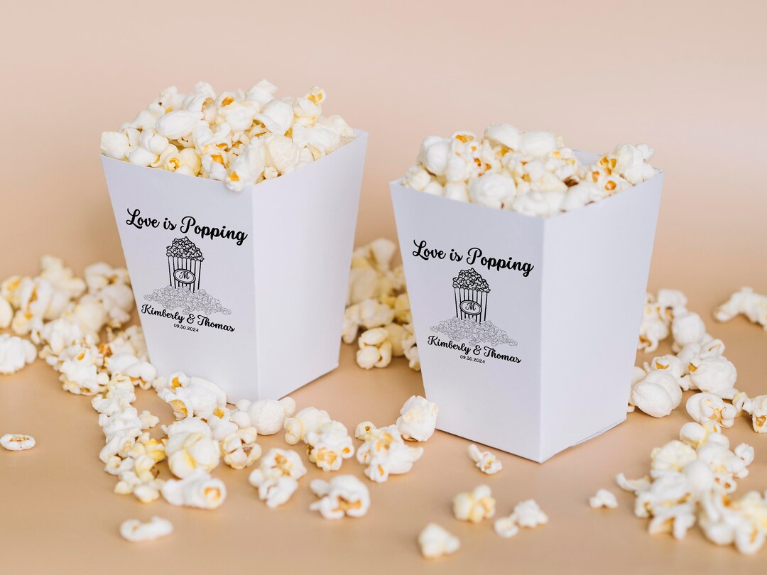 Love is Popping Stamp: DIY Popcorn Wedding Favor, Self-inking or Wood ...