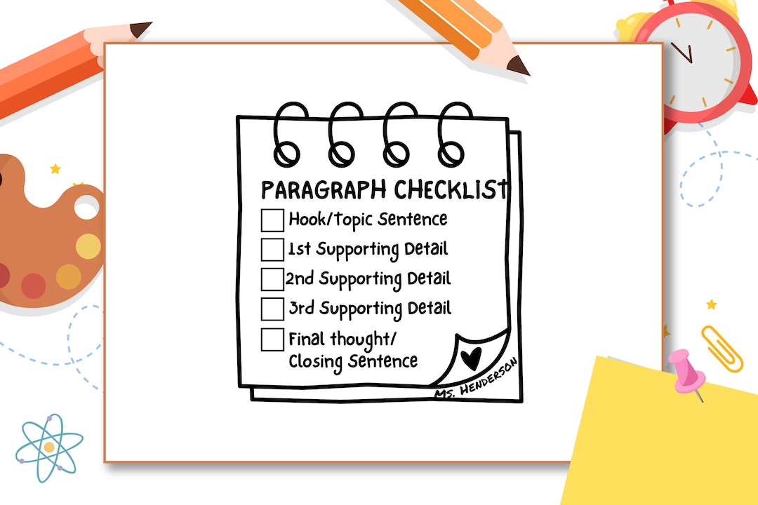 Paragraph Checklist Self-inking, Wood Handle or Art Block Teacher Stamp ...