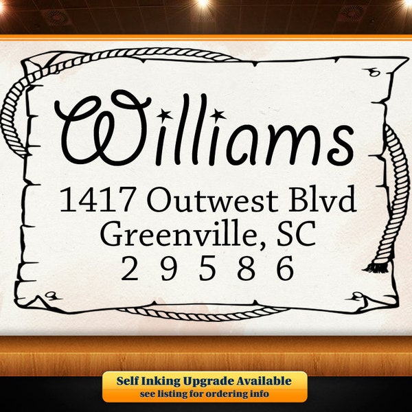 Western Address Stamp - Etsy