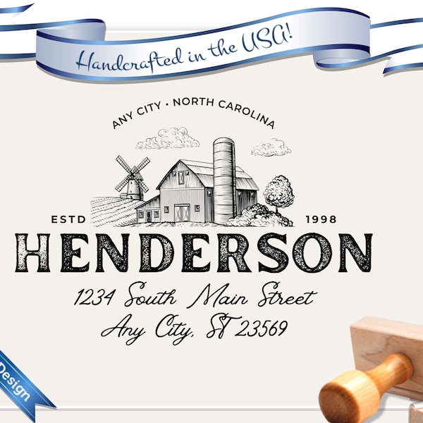 Western Address Stamp - Etsy