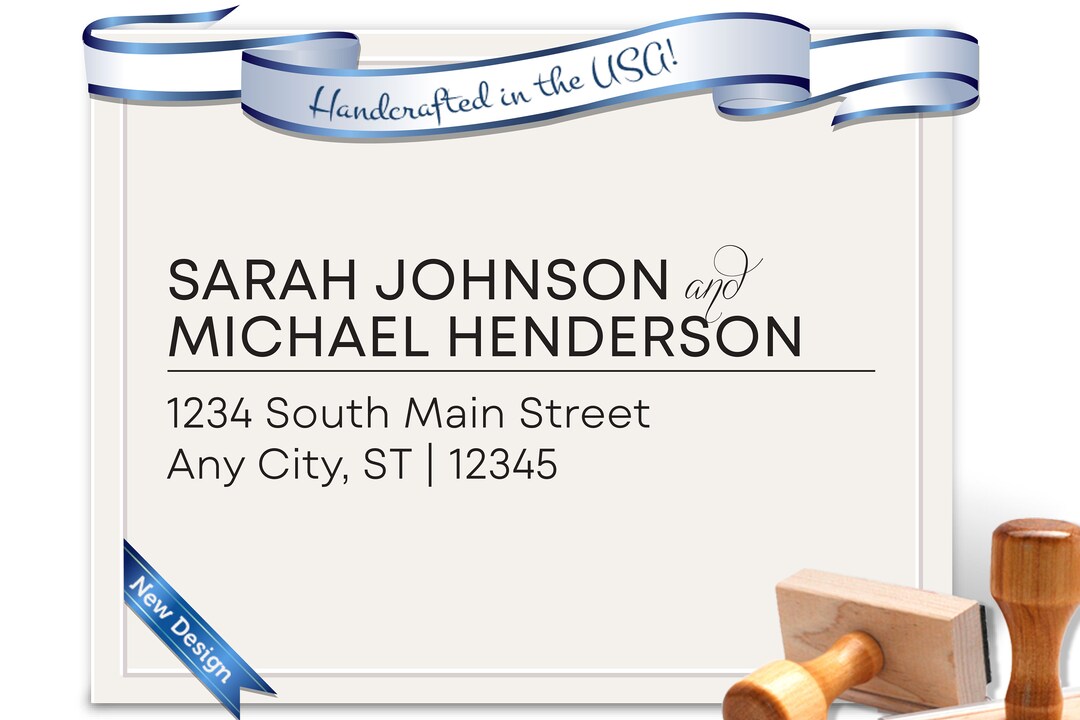 Two Full Names | Two Last Names | Couples Large Name Custom Rubber ...