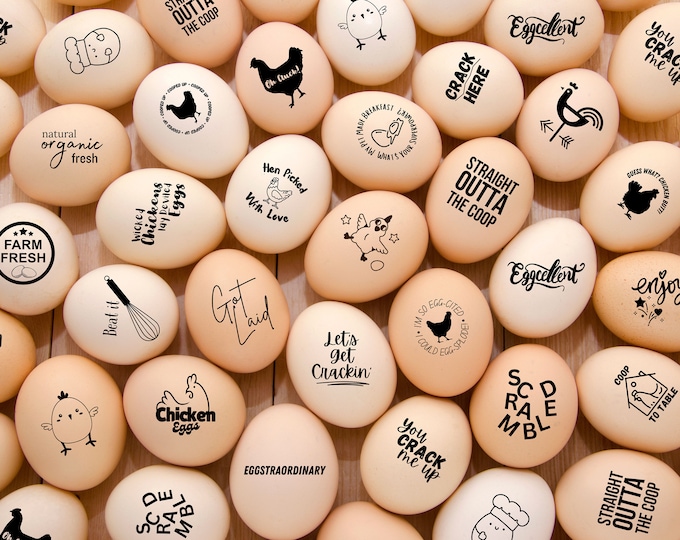 42 Options Mini Egg Stamp, Mix & Match Farm Fresh Eggs Stamp, Chicken ...