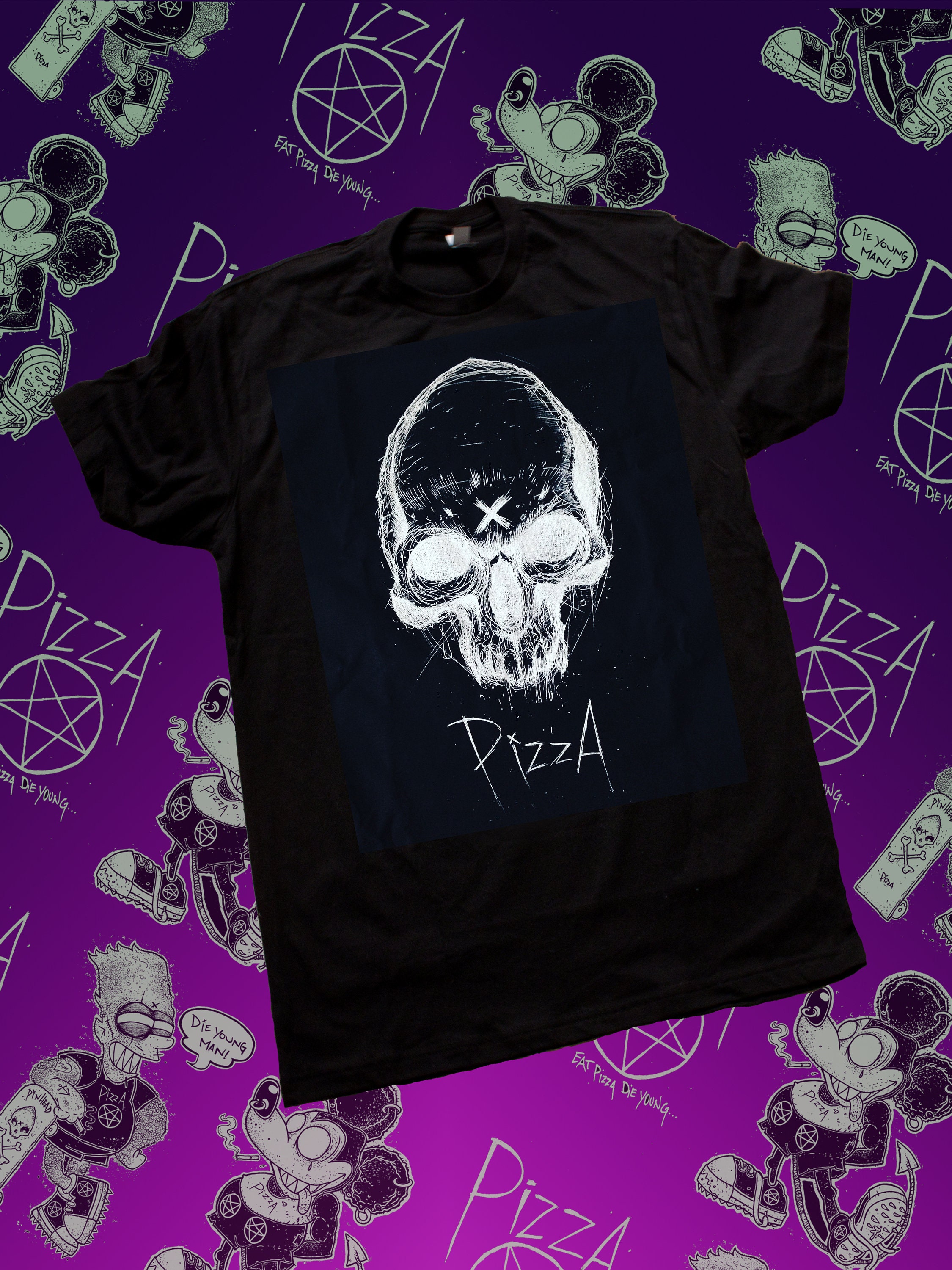 Pizza Pentagram Pizza Pinhead Skull - Etsy Canada