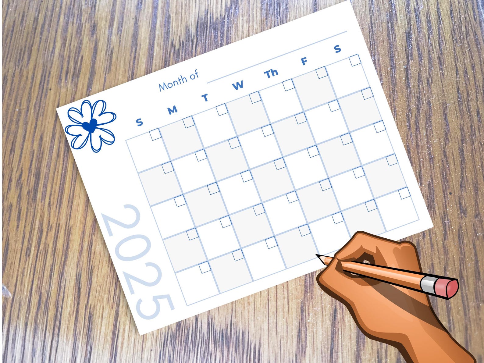 Whimsical Colorful 2025 Blank Monthly Calendar - Etsy