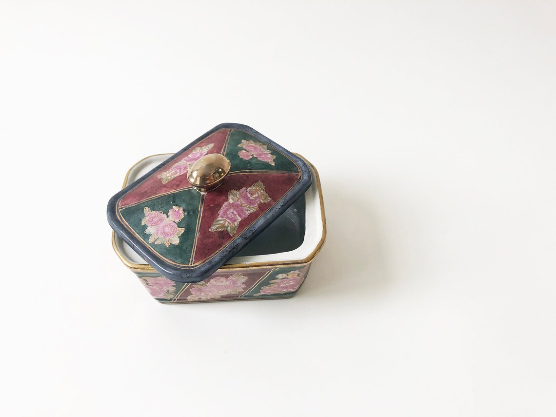 Vintage Ceramic Table Box Decorative Chinoiserie Storage Jar | Etsy