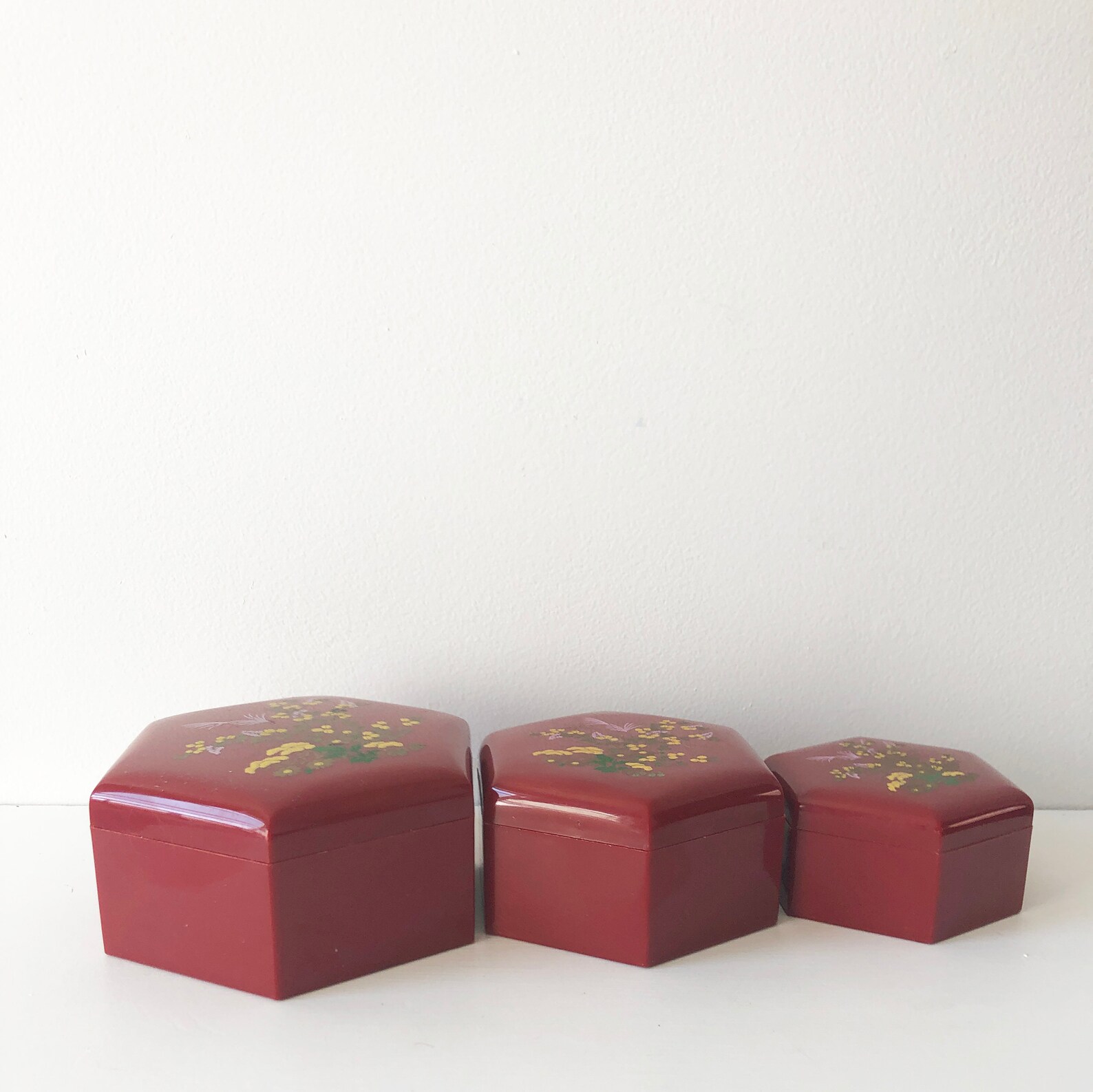 Vintage Decorative Stacking Boxes Red Stackable Jewelry Box - Etsy Sweden