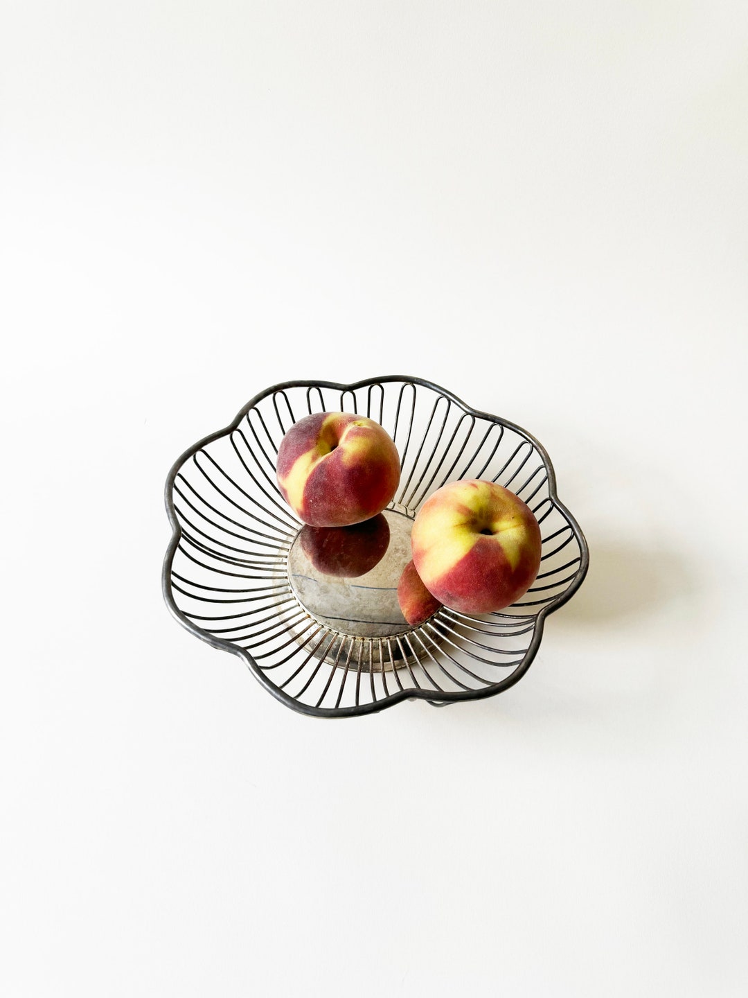 Vintage Silver Wavy Fruit Bowl - Etsy