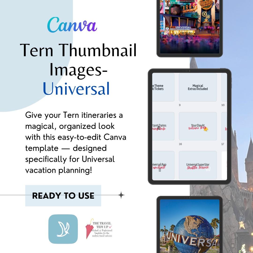 Universal Orlando Tern Thumbnails (canva Template) - Etsy
