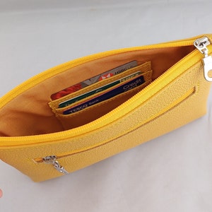 Large Soft Yellow Leather Clutch Purse With Detachable Wrist Strap - Etsy