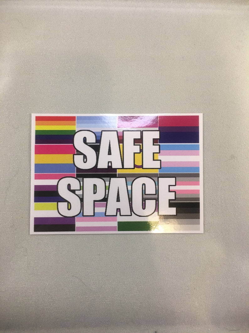 Safe Space With Pride Flags, Pride Flag Sticker, Pride Sticker, LGBTQ ...
