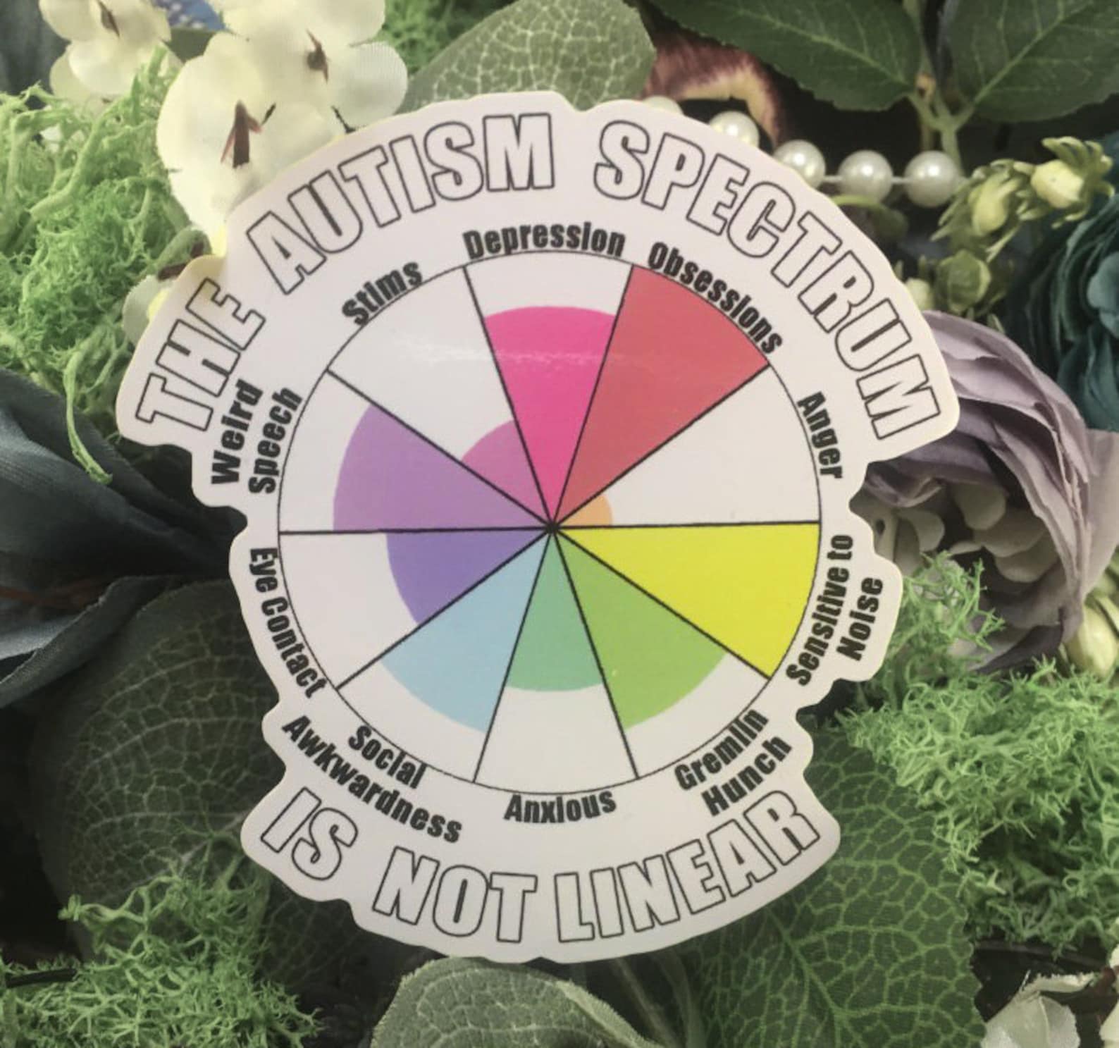 Autism Spectrum is Not Linear Sticker, Autism Sticker, Not Linear ...