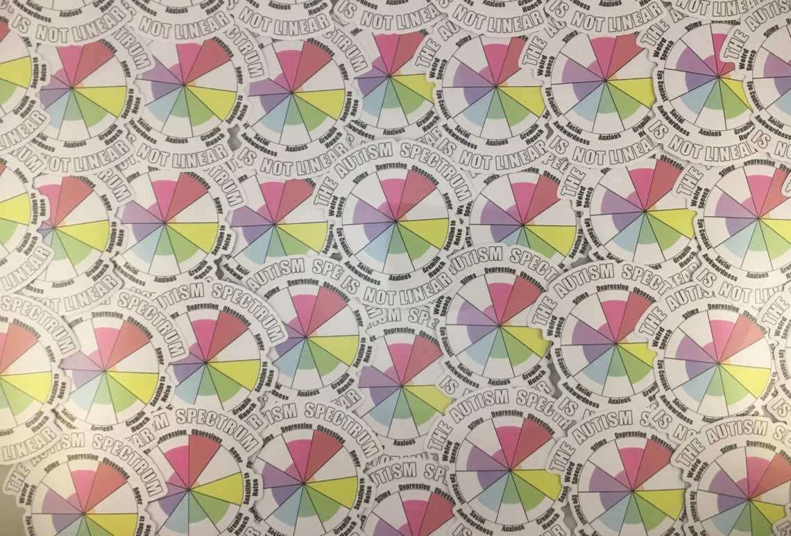 Autism Spectrum is Not Linear Sticker, Autism Sticker, Not Linear ...