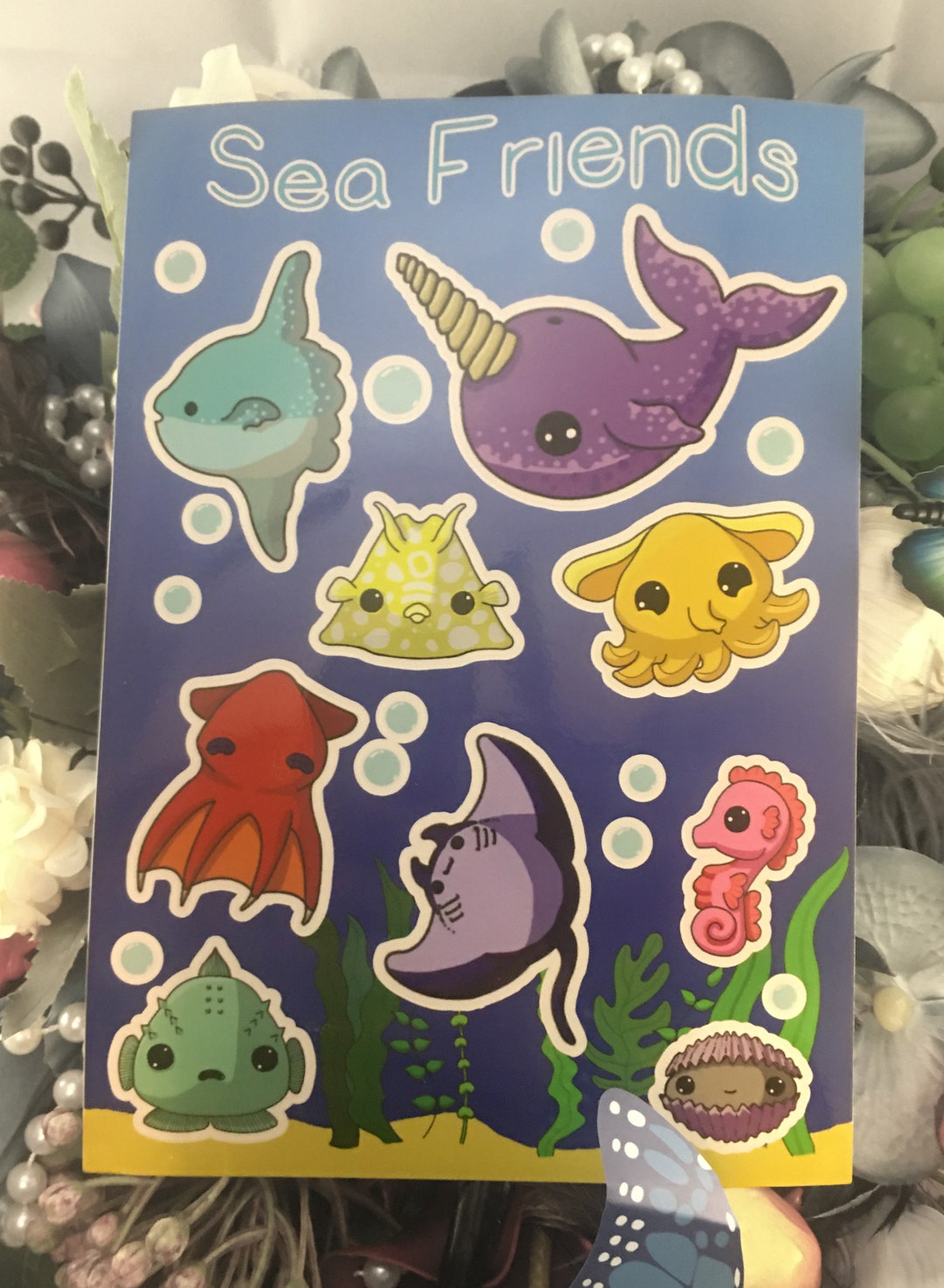 Sea Friends 1 A5 Fish Sticker Sheet, Fish Sticker Sheet, Sticker Sheet ...