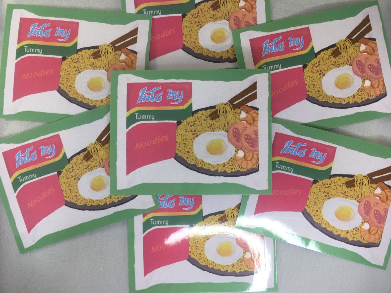 Into My Tummy Noddle Sticker, Indomie Noodles, Snack Sticker, Food ...