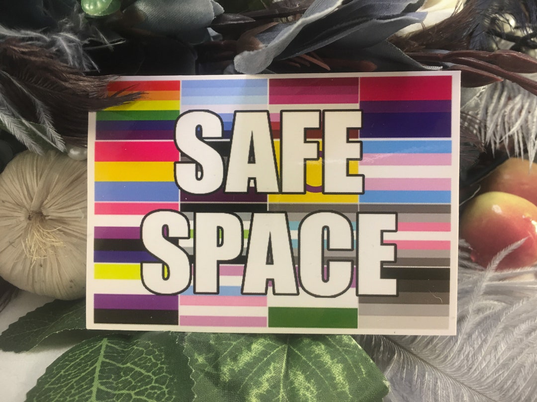 Safe Space With Pride Flags, Pride Flag Sticker, Pride Sticker, LGBTQ ...