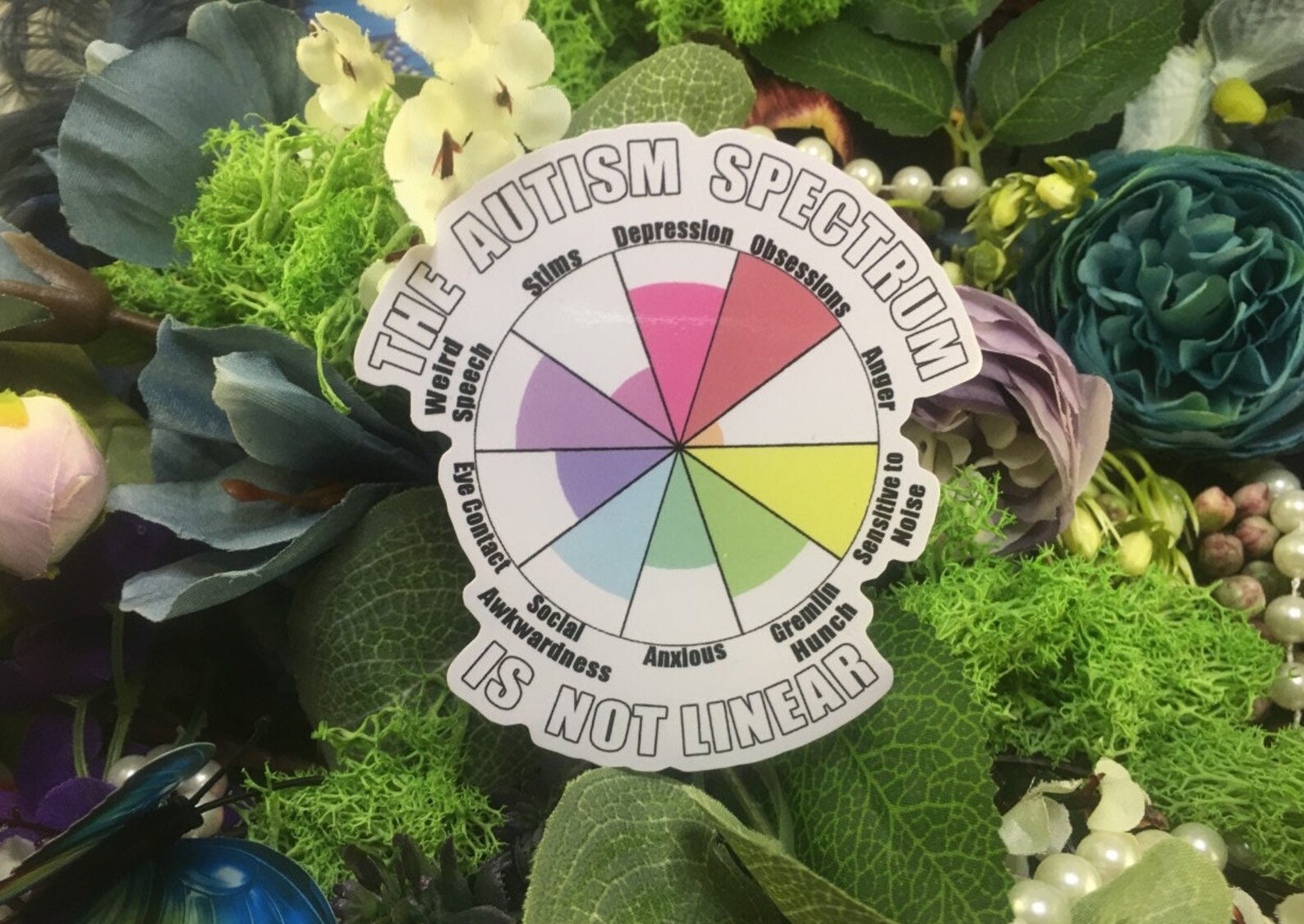 Autism Spectrum is Not Linear Sticker, Autism Sticker, Not Linear ...