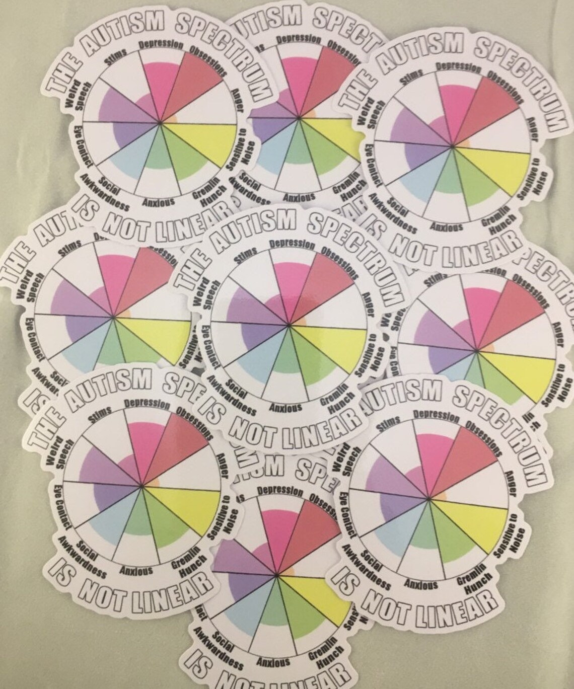 Autism Spectrum is Not Linear Sticker, Autism Sticker, Not Linear ...