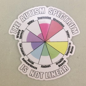 Autism Spectrum is Not Linear Sticker, Autism Sticker, Not Linear ...