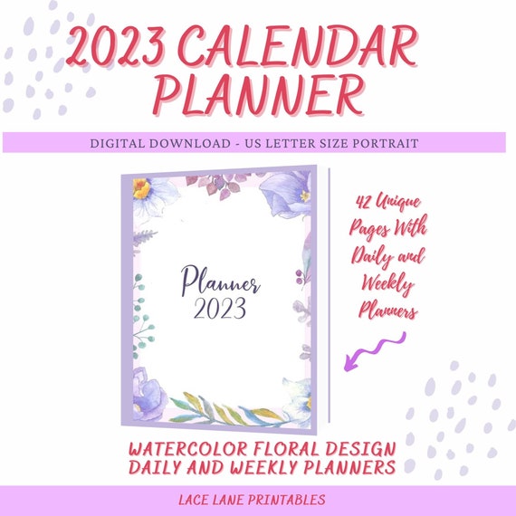 2023 Calendar Planner Printable With Daily and Weekly Planner - Etsy