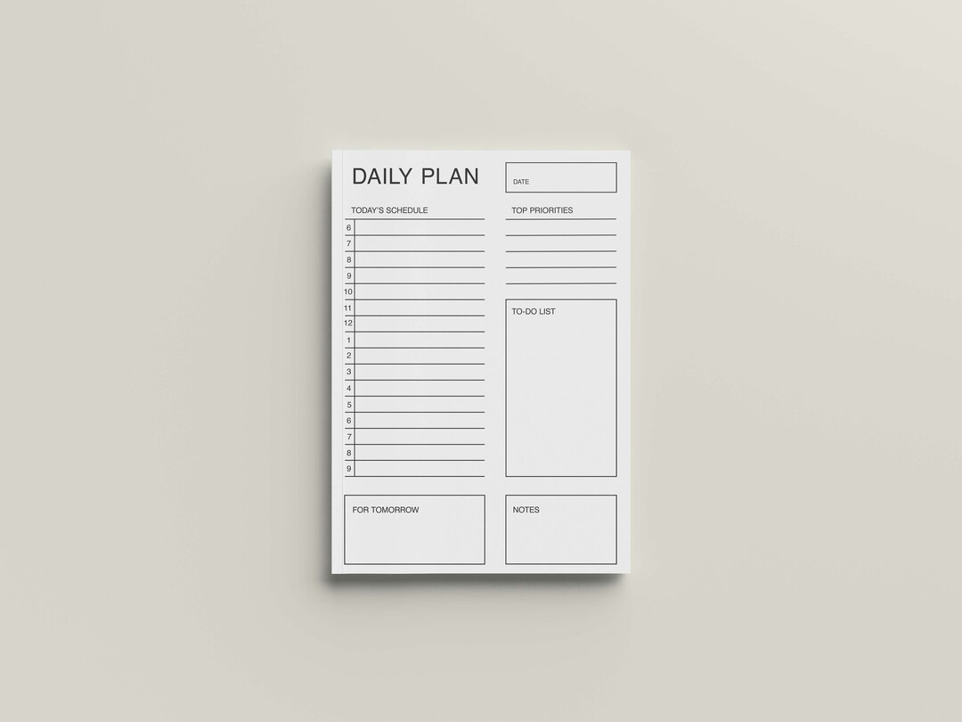 Daily Planner Printable Download, Daily Plan, Wellness Planner Page PDF ...
