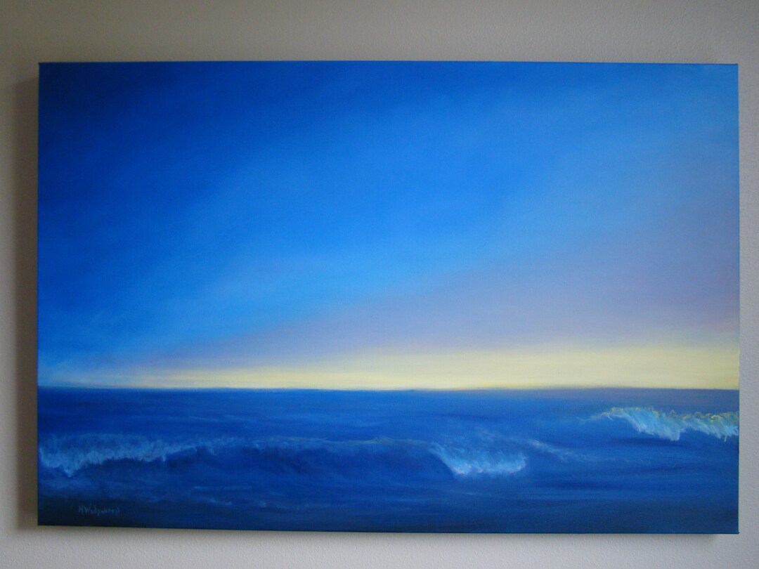 Skylight Original Oil Paining by Melissa Wadsworth Seascape in Blue and ...