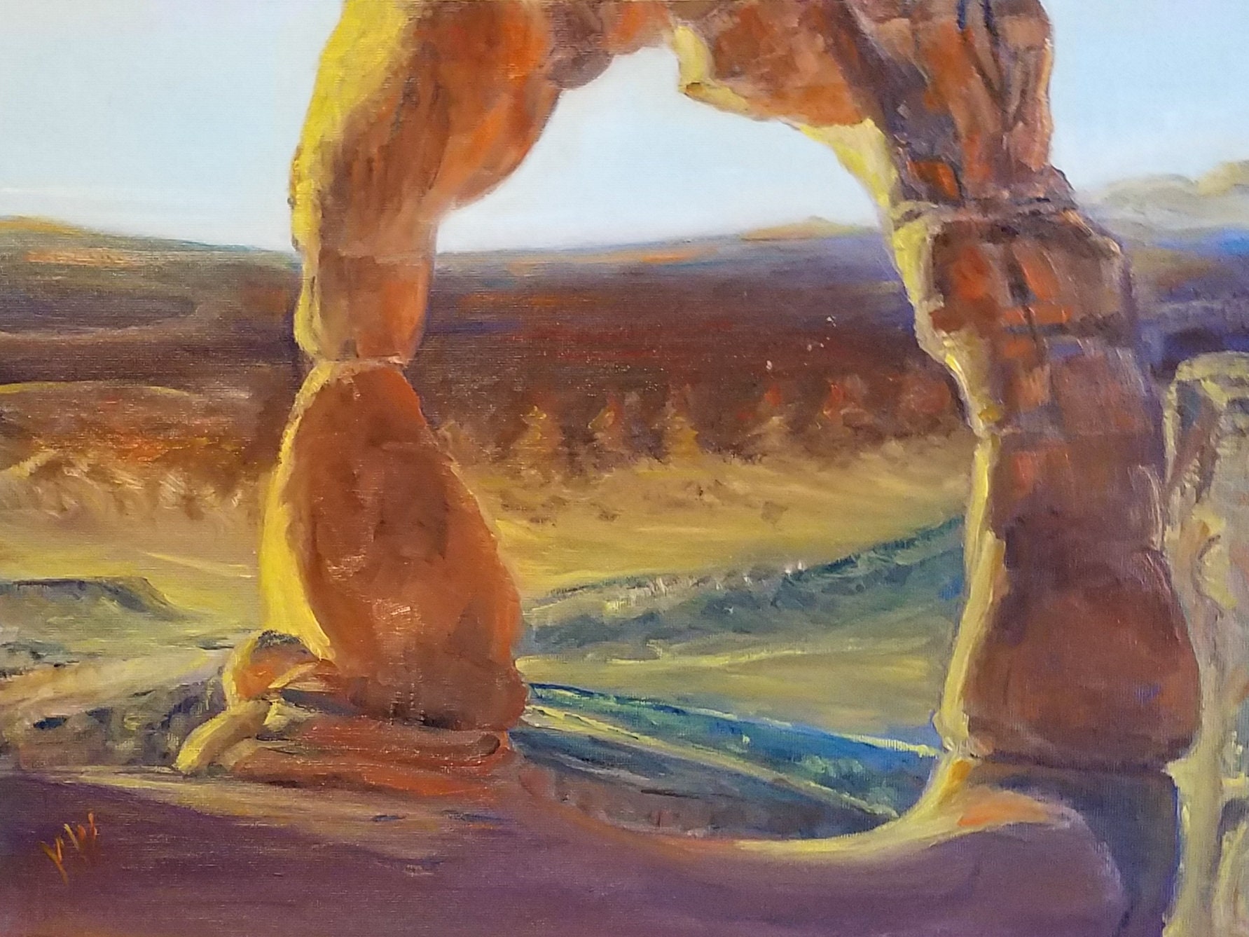 Arches Oil Painting 22x18 Inches Golden Yellow and Ocher Tones - Etsy