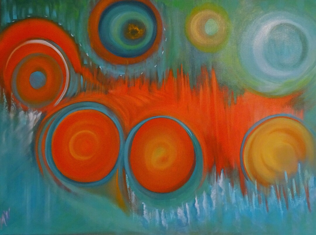 Sounding Spheres Original Contemporary Abstract Oil Painting 40 X 30 by ...