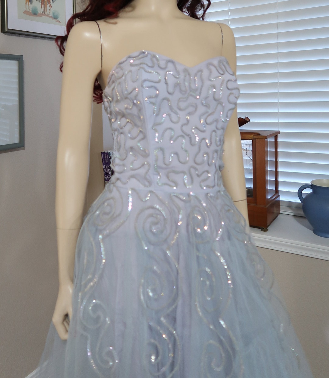 1950s Blue Tulle Strapless Ballerina Length Party Dress Size Small - Etsy