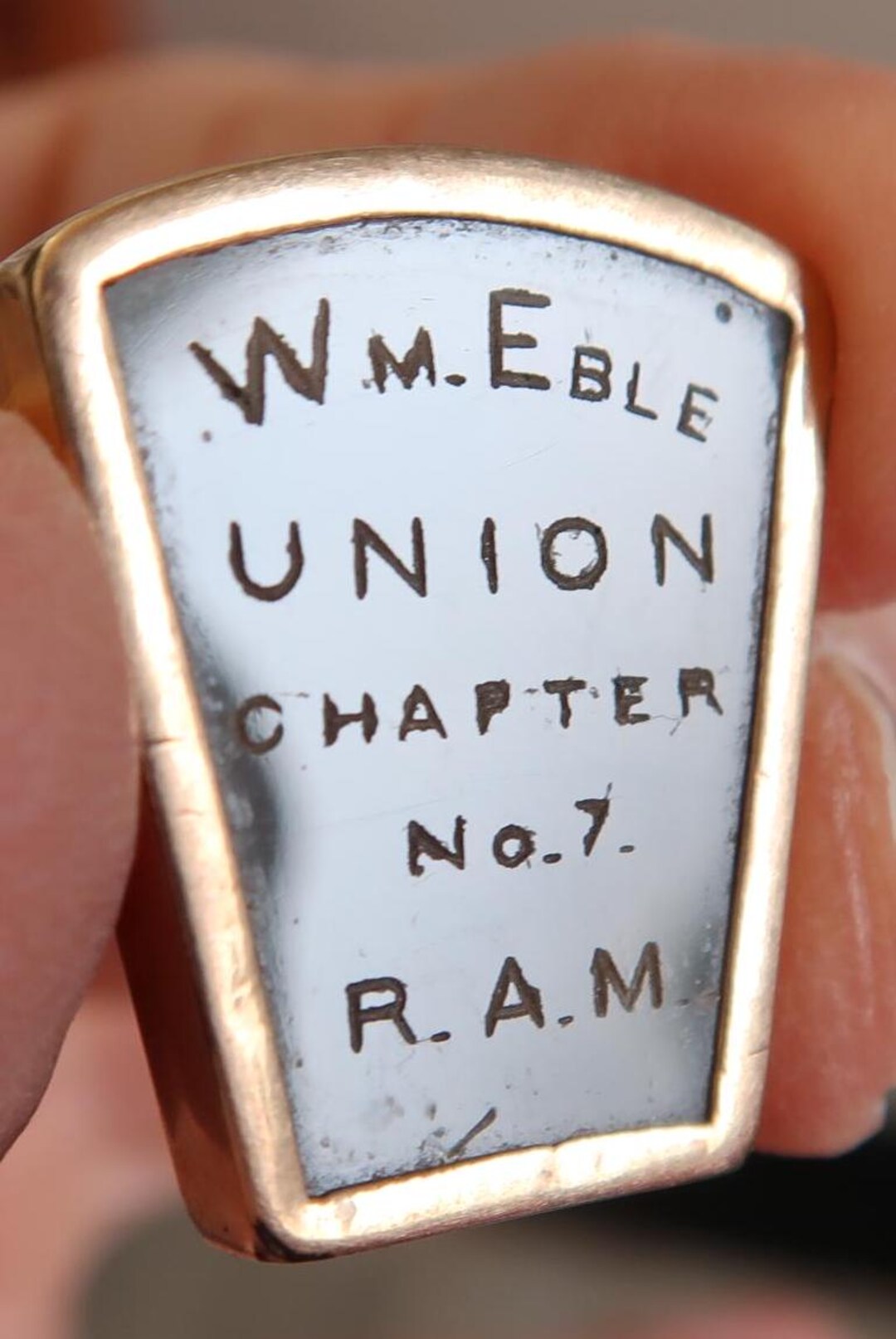 Antique Masonic Wm Eble Union Chapter No. 7 R.A.M, Royal Arch Mason Pin ...