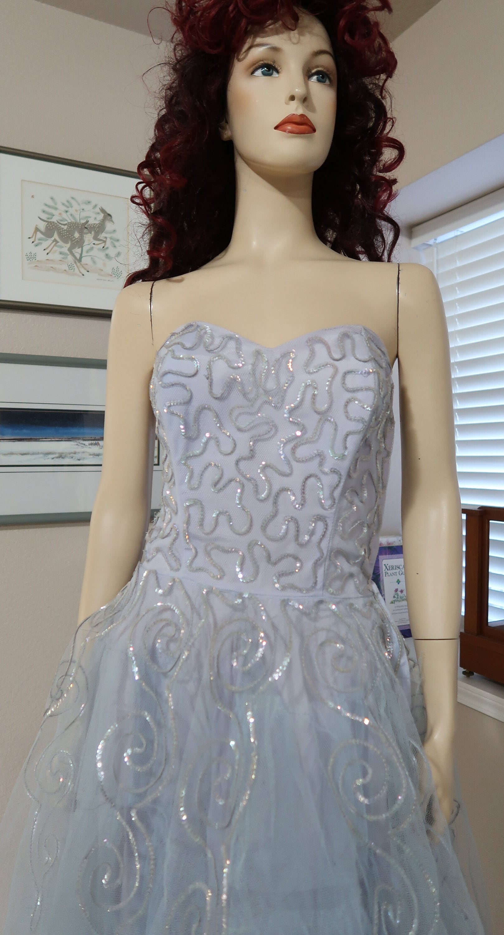 1950s Blue Tulle Strapless Ballerina Length Party Dress Size Small - Etsy