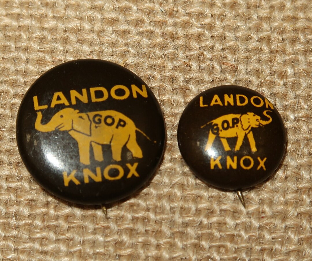 2 Vintage "landon-knox" GOP Political Pins, 1936 - Etsy