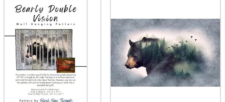 Bear Panel & the Bearly Double Vision Pattern Bundle or Bear Panel Only ...